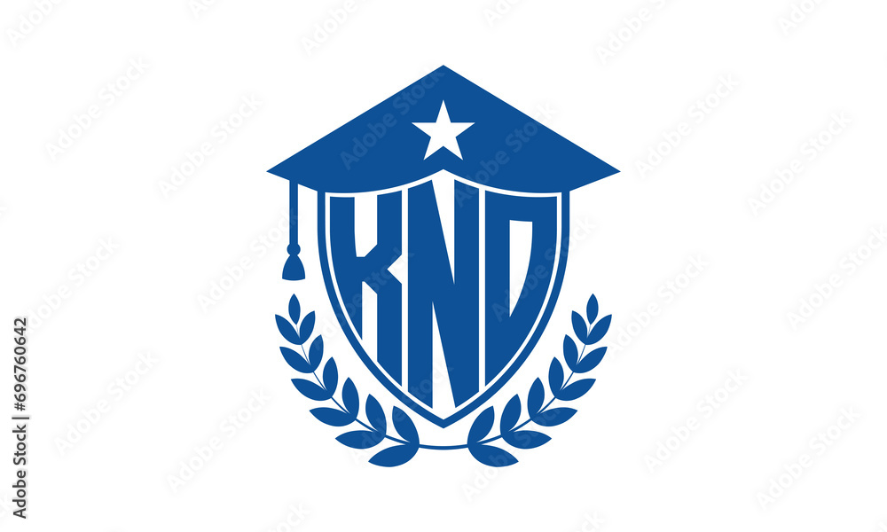 KNO three letter iconic academic logo design vector template. monogram ...