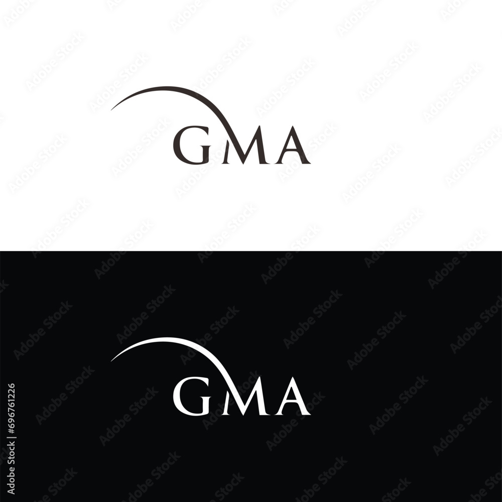GMA logo. G M A design. White GMA letter. GMA, G M A letter logo design ...