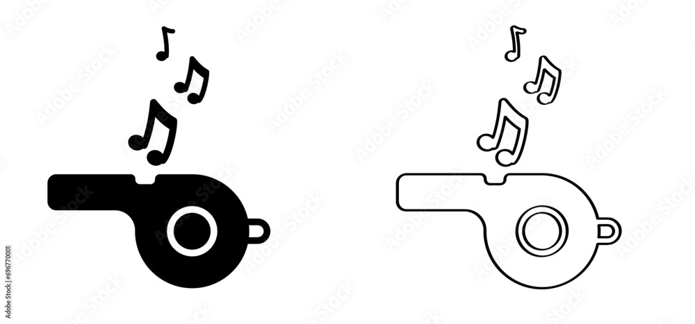 Cartoon referee whistle. Sports whistle. sport game, referee sign ...