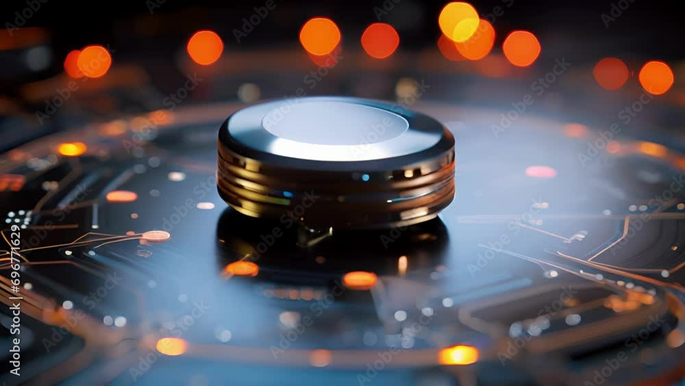 Vidéo Stock This closeup captures the futuristic look of a quantum ...