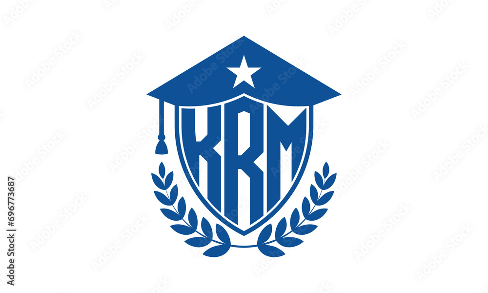 KRM three letter iconic academic logo design vector template. monogram ...