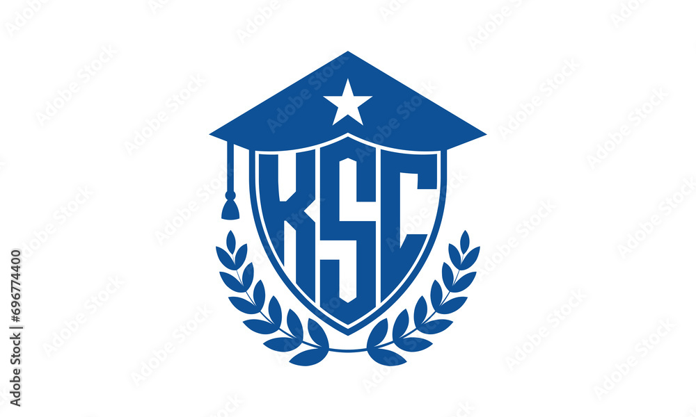 KSC three letter iconic academic logo design vector template. monogram ...