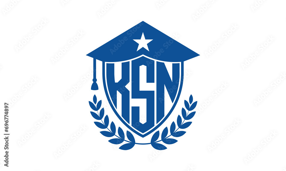 KSN three letter iconic academic logo design vector template. monogram ...