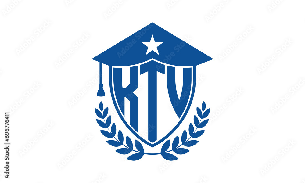 KTV three letter iconic academic logo design vector template. monogram ...