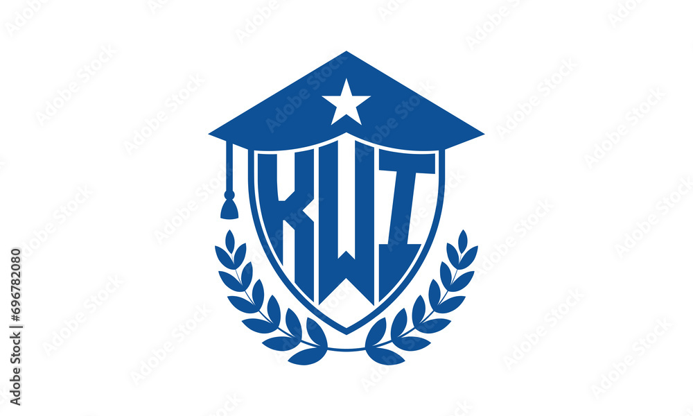 KWI three letter iconic academic logo design vector template. monogram ...
