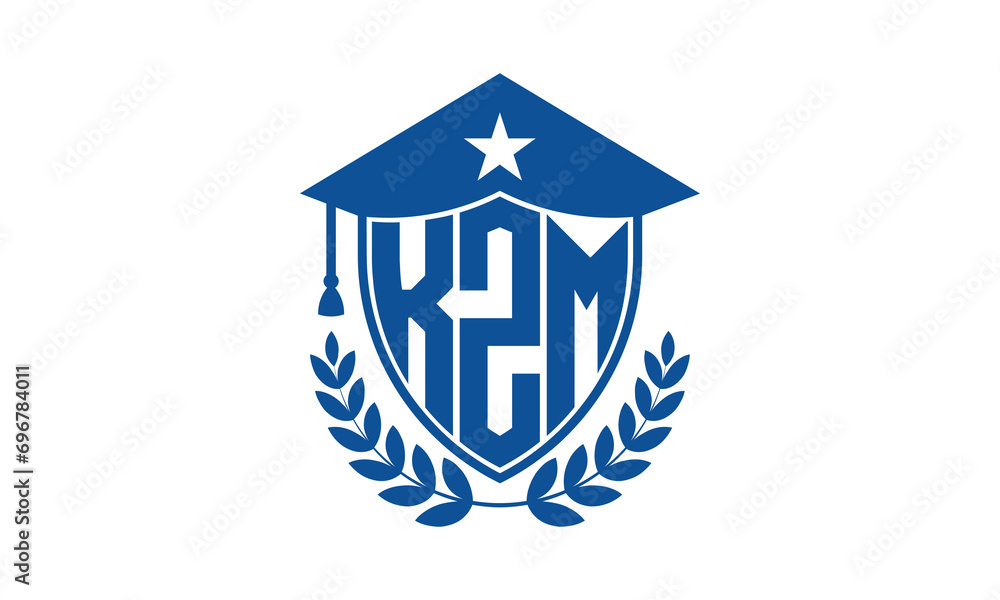 KZM three letter iconic academic logo design vector template. monogram ...