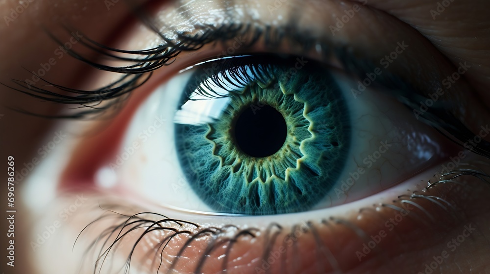 extreme blue eye macro shottexture background. Macro photo of human eye ...