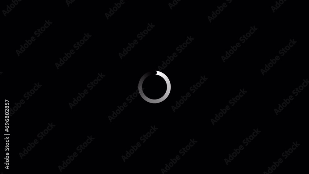 Loading circle animation on transparent background with alpha channel ...