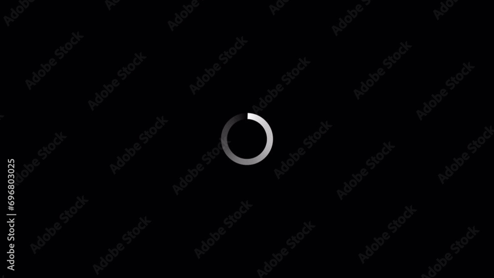 Loading circle animation on transparent background with alpha channel ...