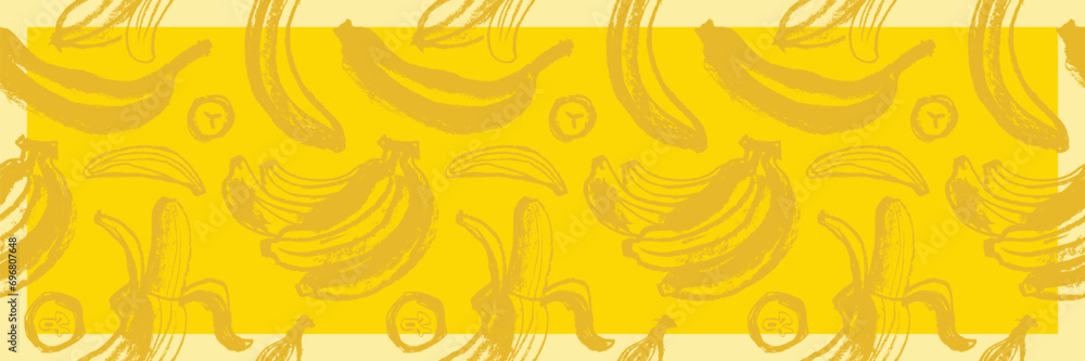 Vector banana seamless pattern for tropical banner design. Banana ...
