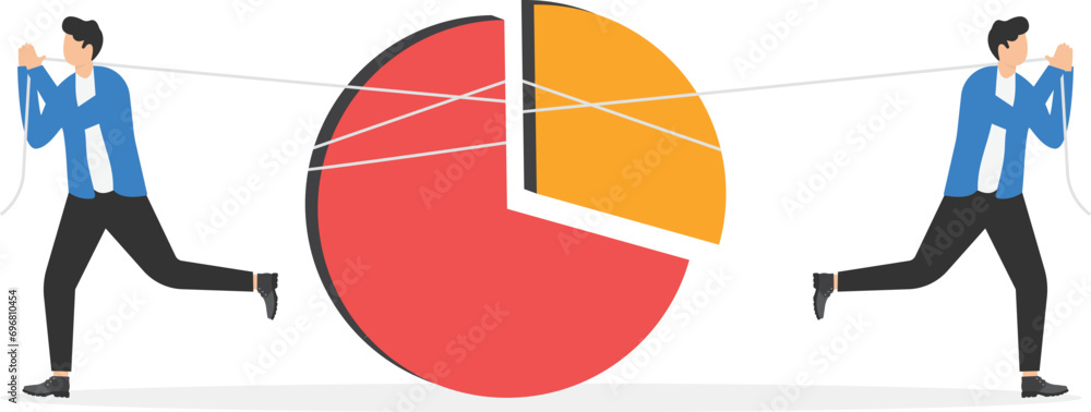Business competition, fighting to gain more market share, competing for ...