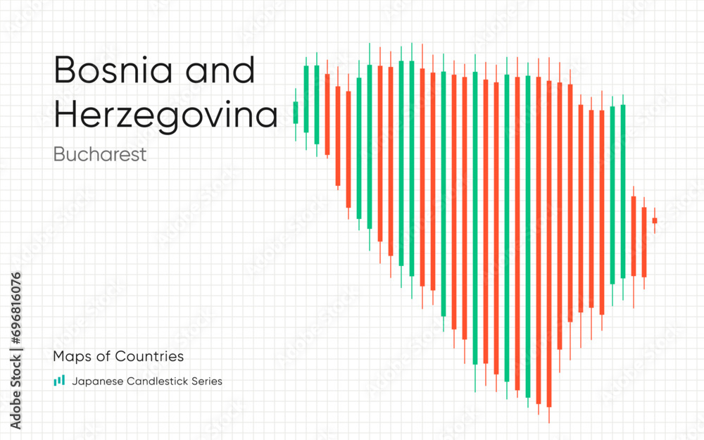 Bosnia and herzegovina map is shown in a chart with bars and lines ...