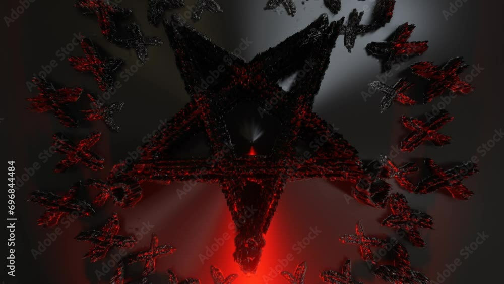 Vidéo Stock Pentagram wicca star esoteric occult spiritual and black ...