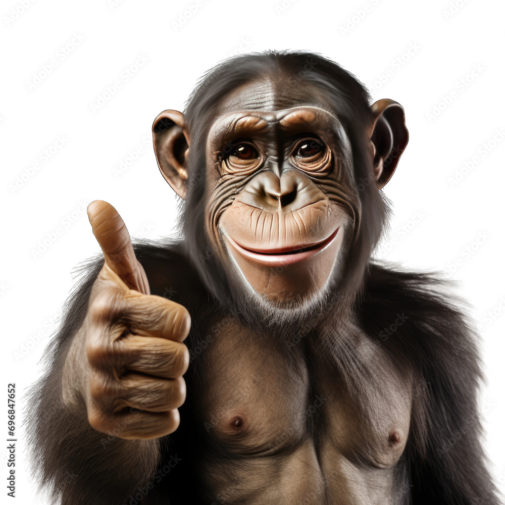 A monkey giving a thumbs up isolated on Transparent Background PNG ...