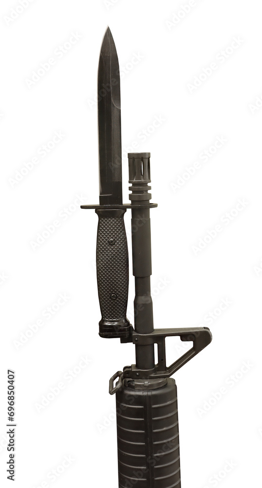 bayonet mounted on military rifle on transparent background Stock Photo ...