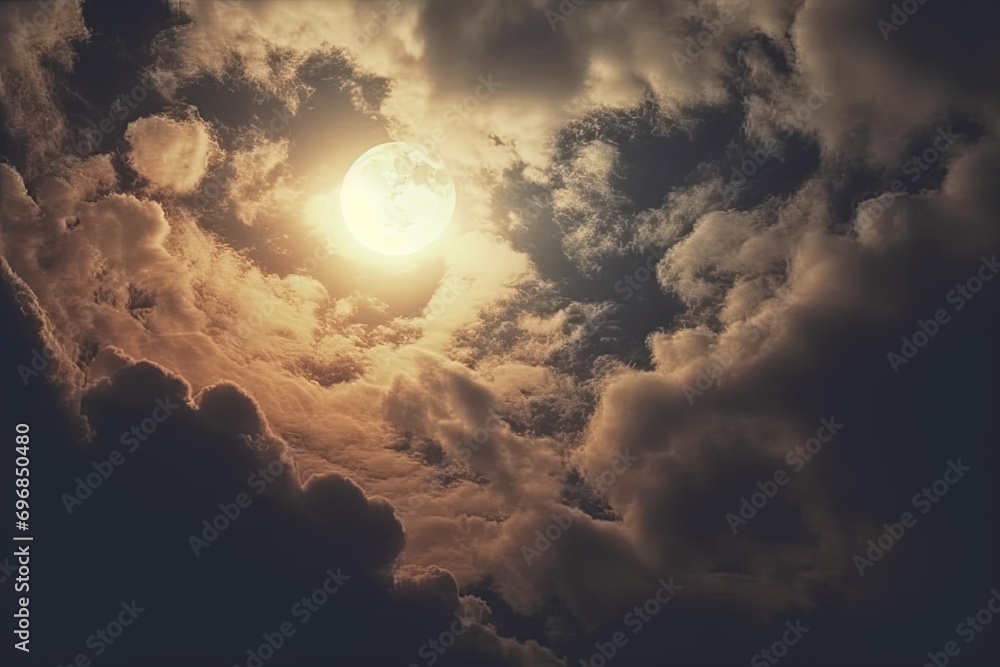 Ethereal glow of full moon captivating scene captures magic of serene ...