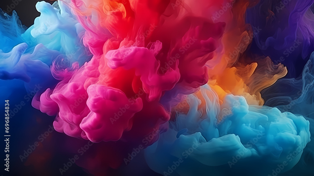 Colorful background with powder explosion smoke, PPT background Stock ...