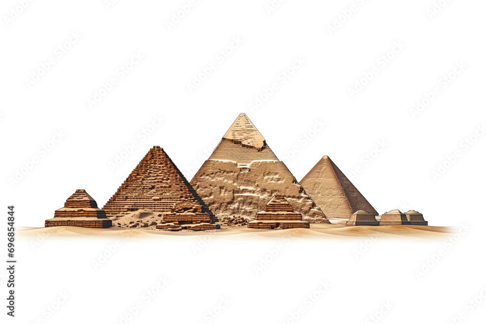 Giza Pyramids Isolated On Transparent Background, The Great Pyramid of ...