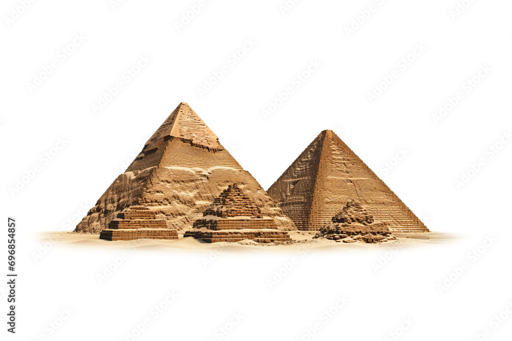 Giza Pyramids Isolated On Transparent Background, The Great Pyramid of ...