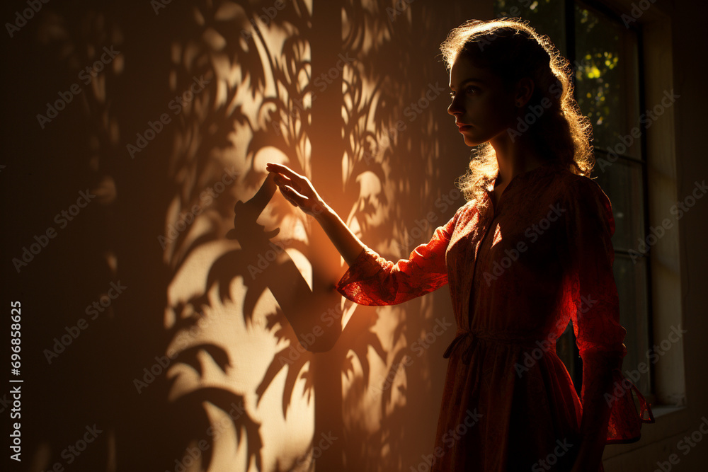student casting a shadow that transforms into cultural symbols ...