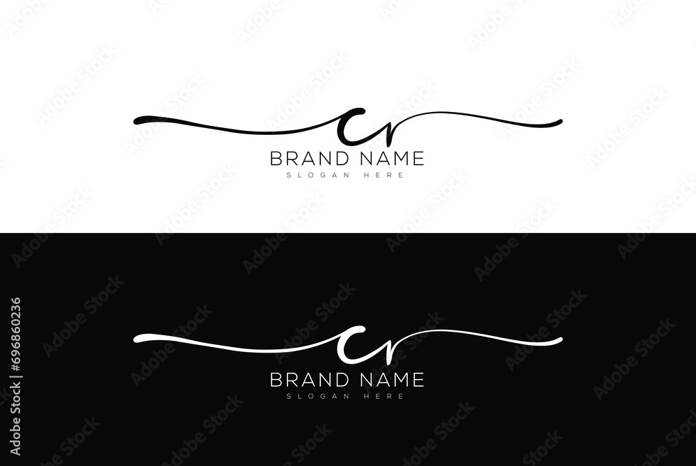 CR initial handwriting signature logo designs and lettering Stock ...