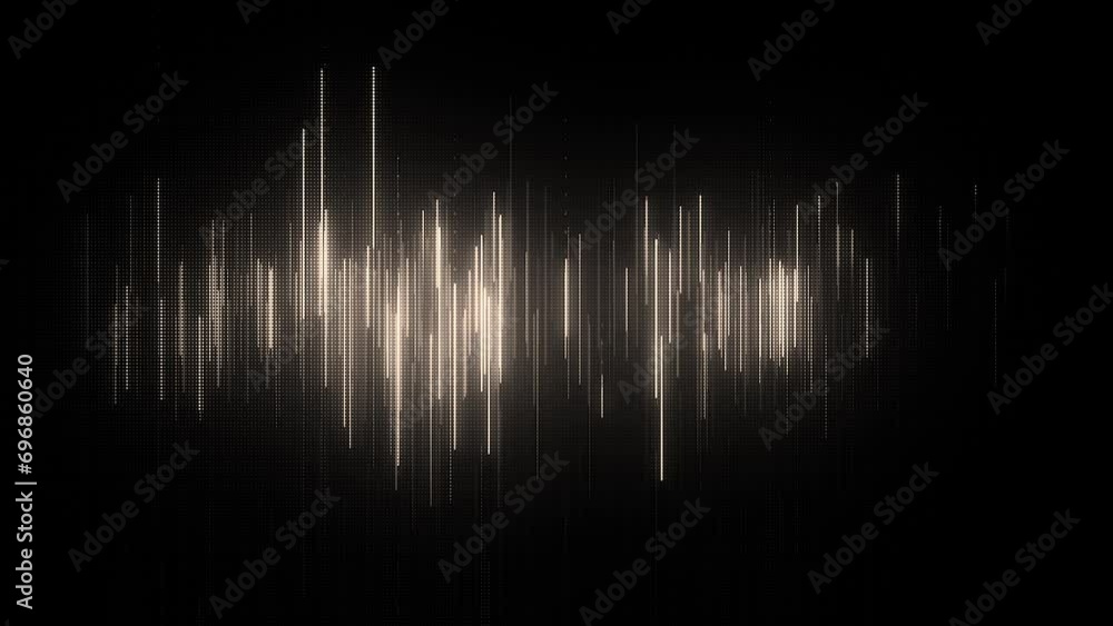 Simple sound waveform White abstract on black sound wave background ...