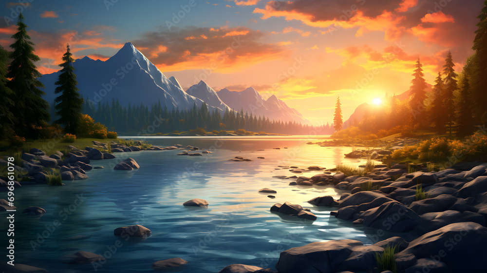 Riverside Background for Your PowerPoint Presentations Stock Photo ...