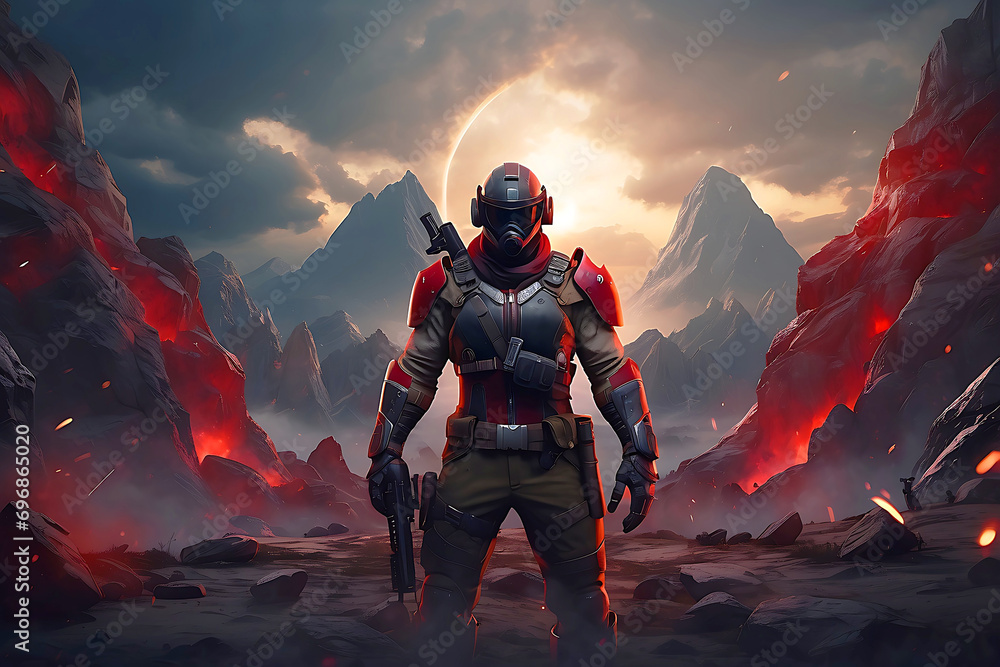 Dramatic video game style key art characters and YouTube Gaming ...