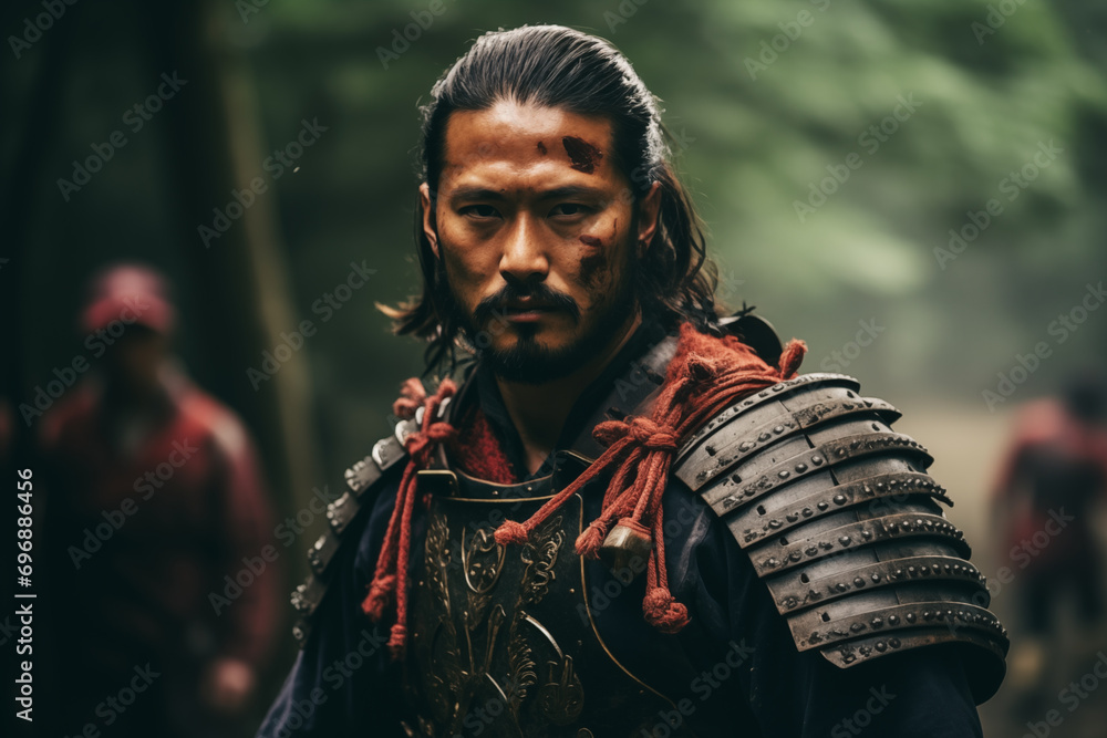 Samurai warrior reenactment with room for a message on valor and honor ...