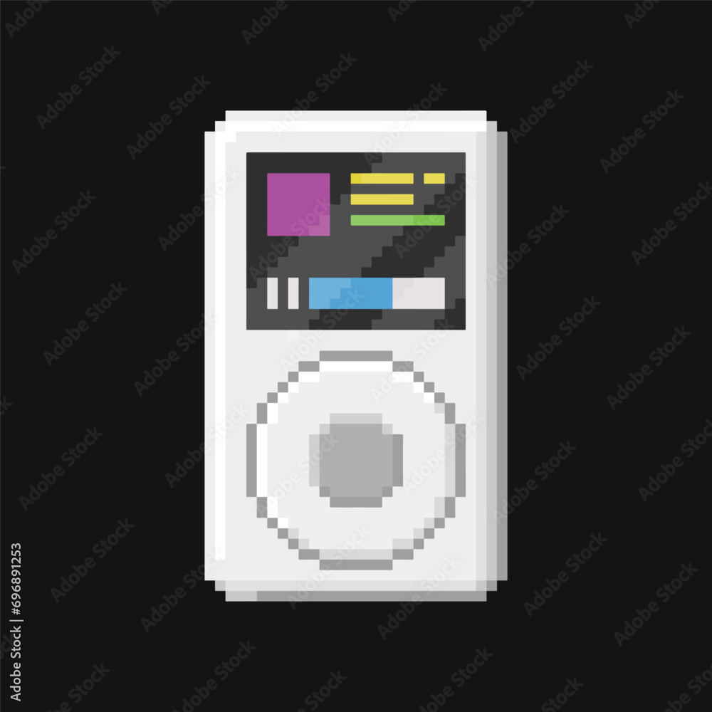 Editable Pixel Vector of Music Pod Illustration, Good for Stcker, Logo ...