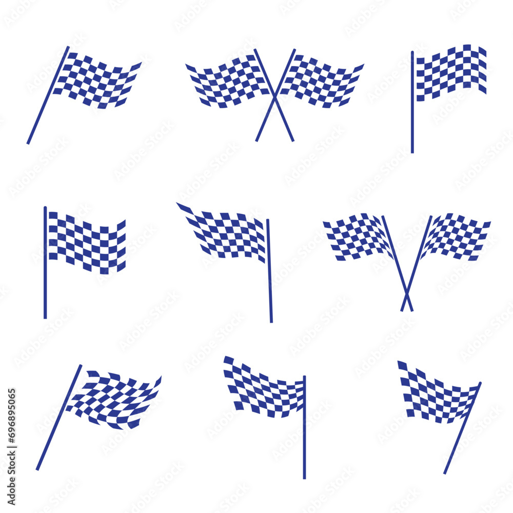 racing flags set. isolated championship flags. checkered simple flags ...