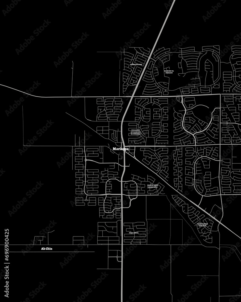 Maricopa Arizona Map, Detailed Dark Map of Maricopa Arizona Stock ...