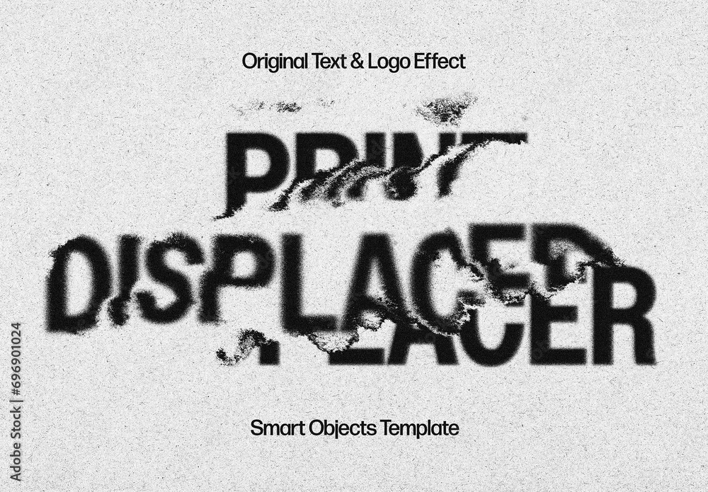 Textured Displace Text Effect Mockup Stock Template | Adobe Stock