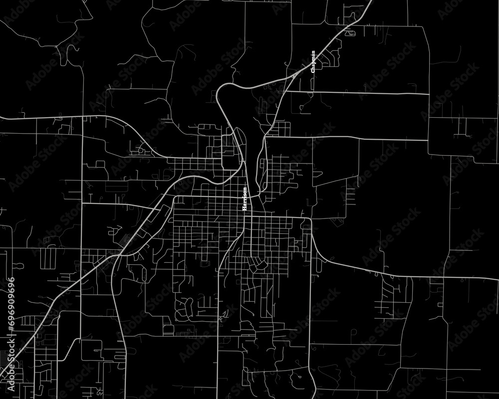 Harrison Arkansas Map, Detailed Dark Map of Harrison Arkansas Stock ...