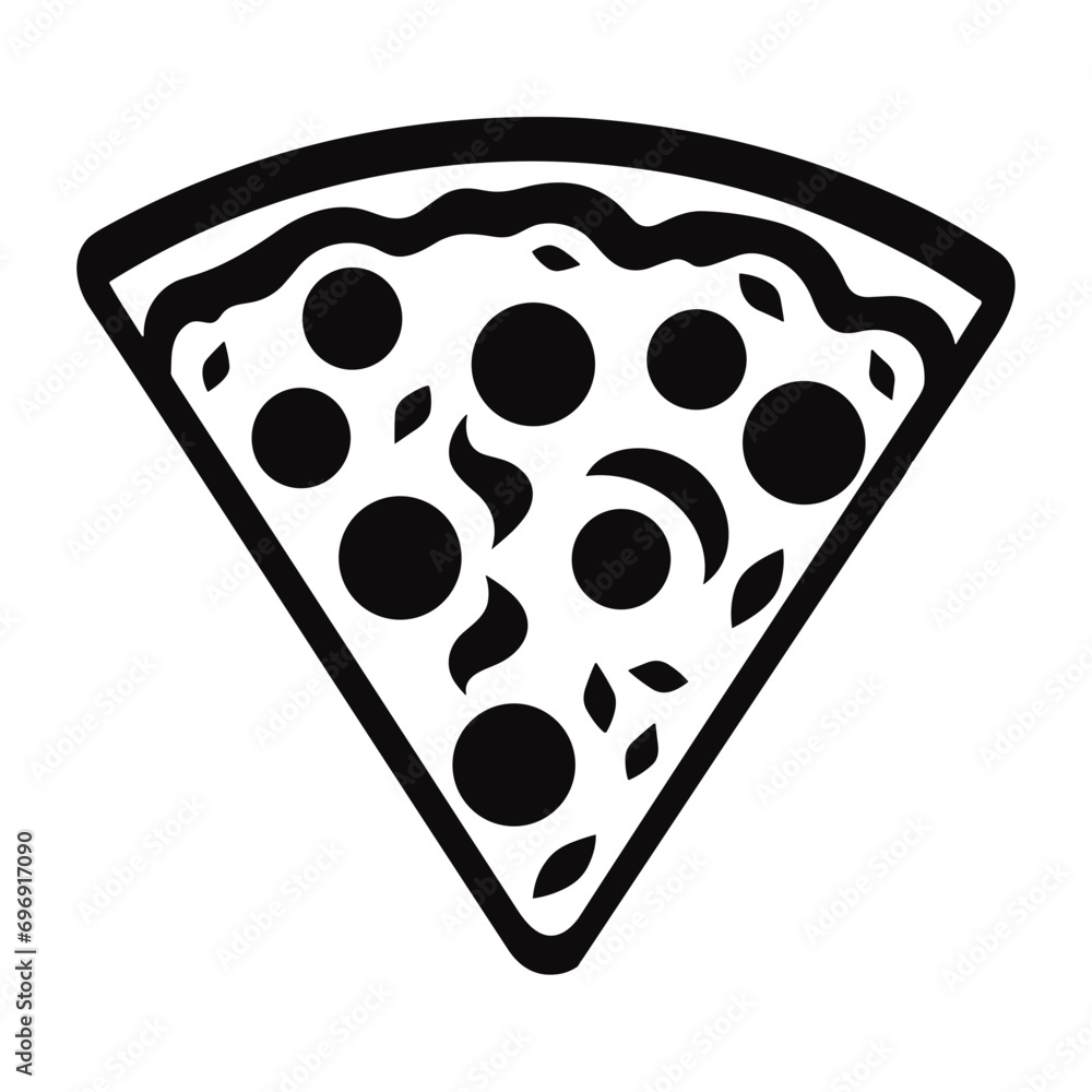 "Deliciously Detailed Pictogram Illustration of Pizza, Conveying the ...