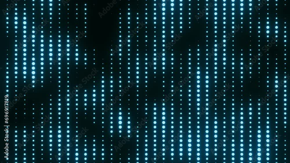 Light blue abstract dot pixel animation, looped. Glowing light blue ...