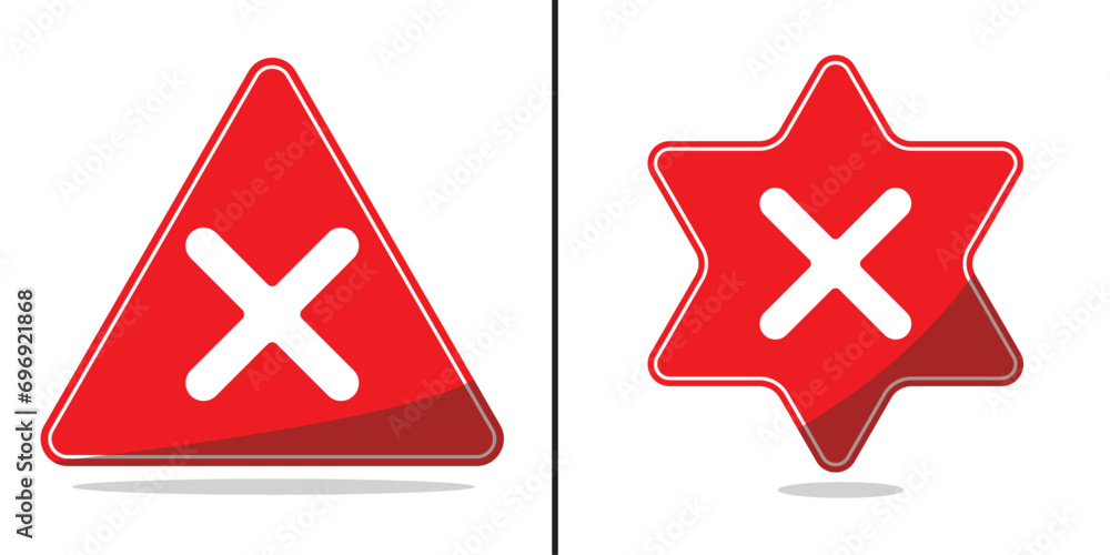 Cross, stop sign. Danger, warning cross icon with red triangle symbol ...