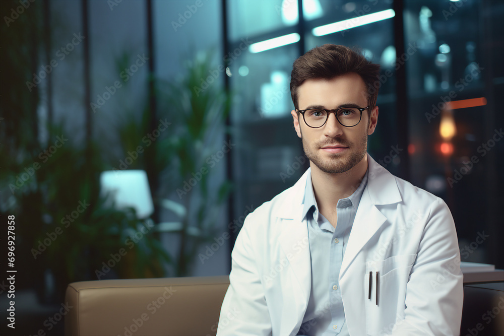 Orthopedic surgeon doctor examining patient joint x-ray bone scan in ...