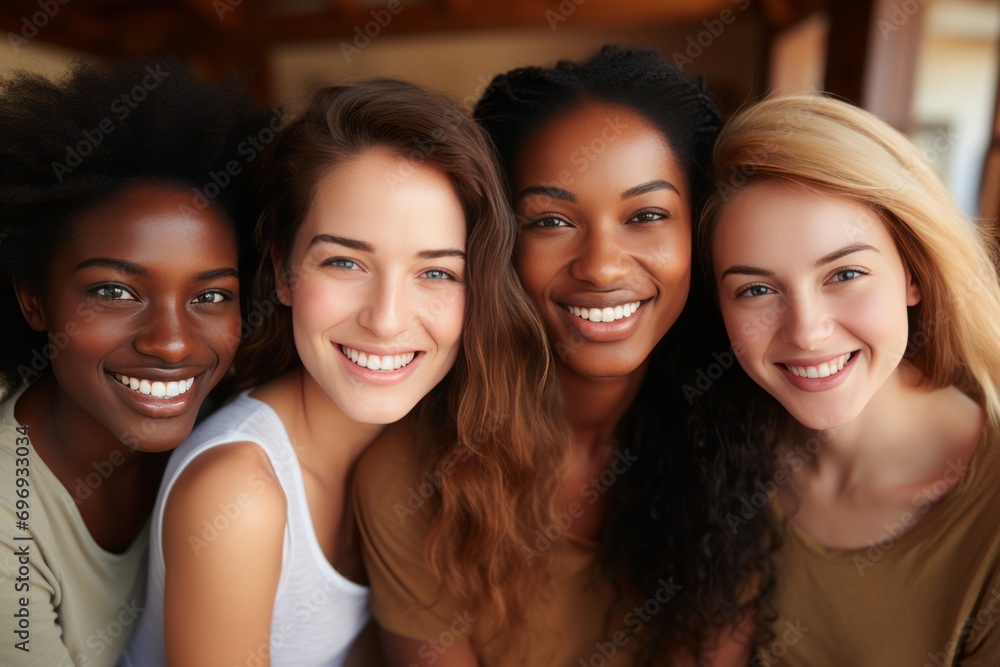 Inclusive Connections. Multicultural girls proudly demonstrate unity ...