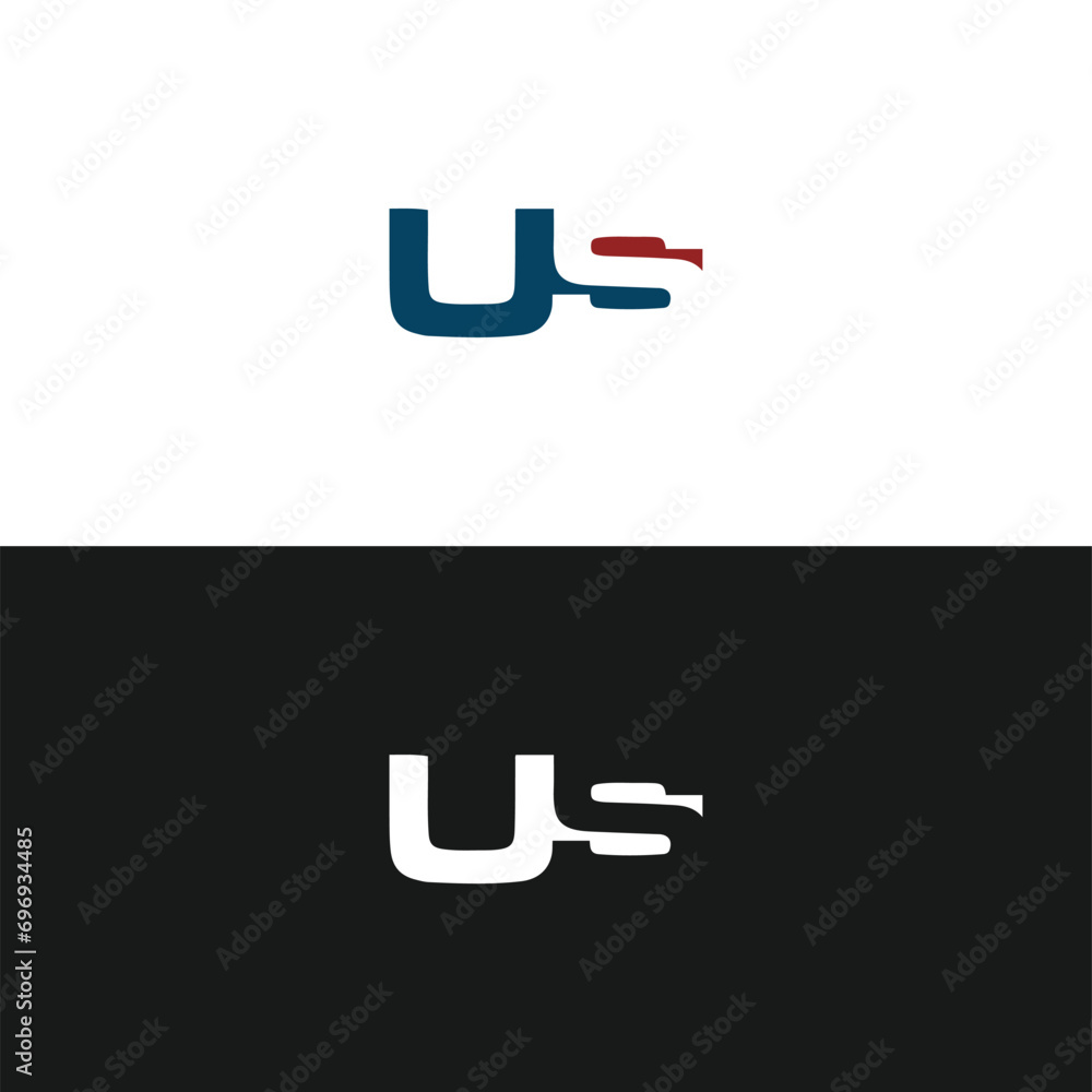 US logo. U S design. White US letter. US, U S letter logo design ...