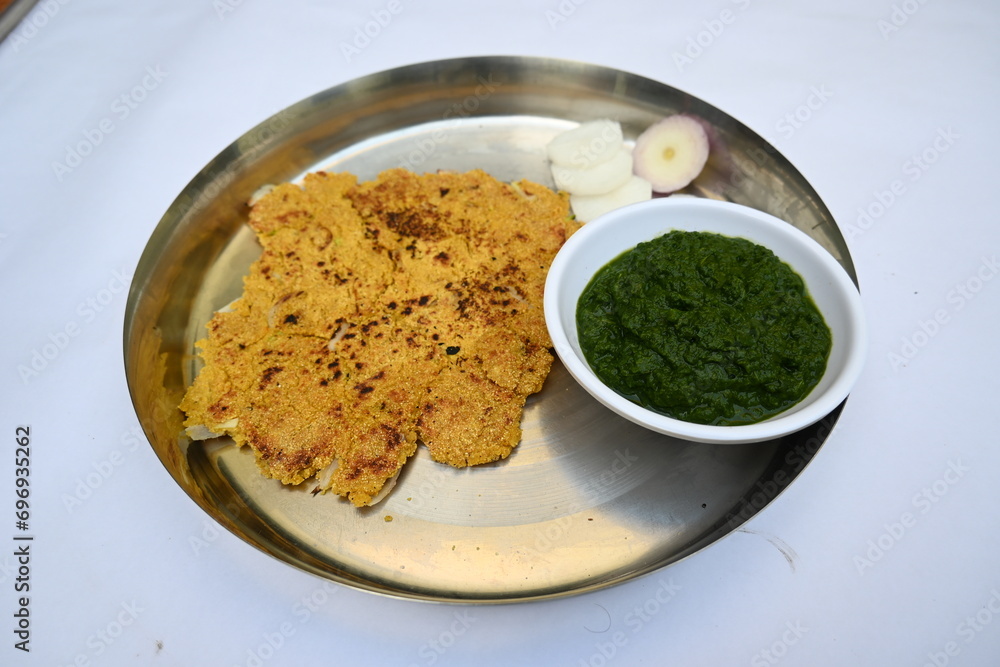 Makki Ki Roti and Sarson Ka Sag. It is Corn floor flat bread and ...