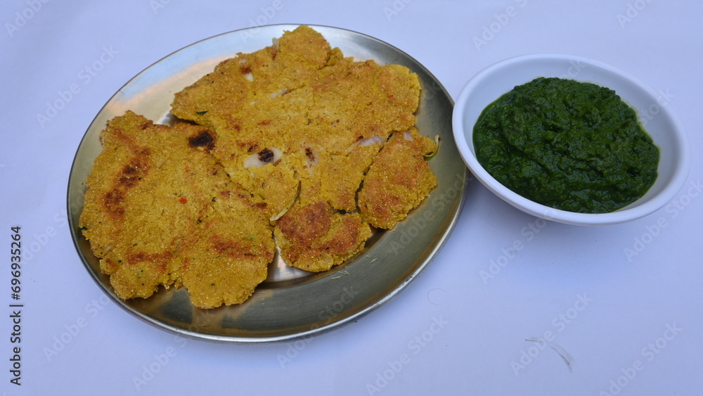 Makki Ki Roti and Sarson Ka Sag. It is Corn floor flat bread and ...