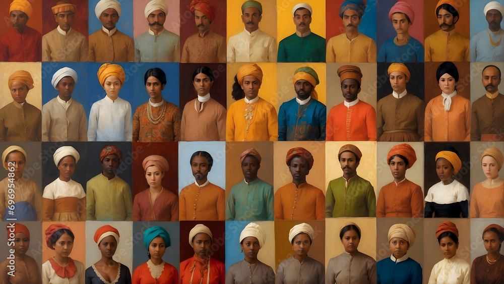 Diversity of people. Portraits of people from different cultures and ...