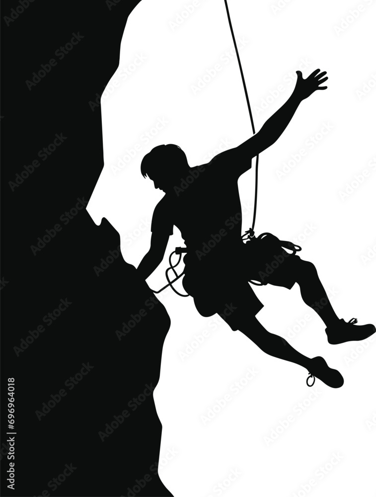 Dynamic Bouldering Activity Silhouette for Climbing Gyms and Fitness ...