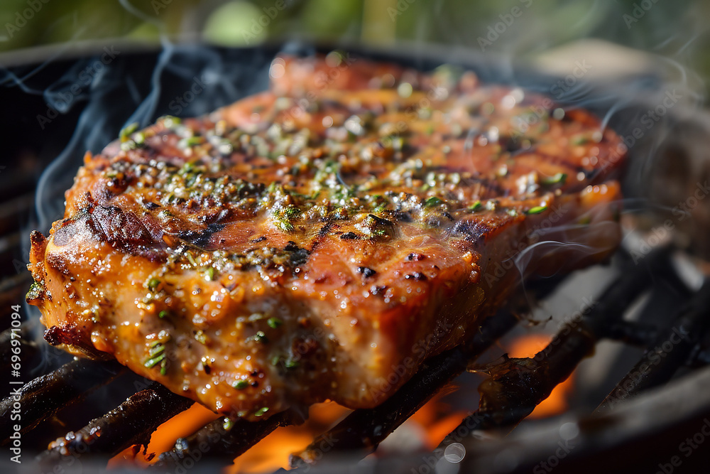 Travers de porc grille au barbecue Stock Photo | Adobe Stock