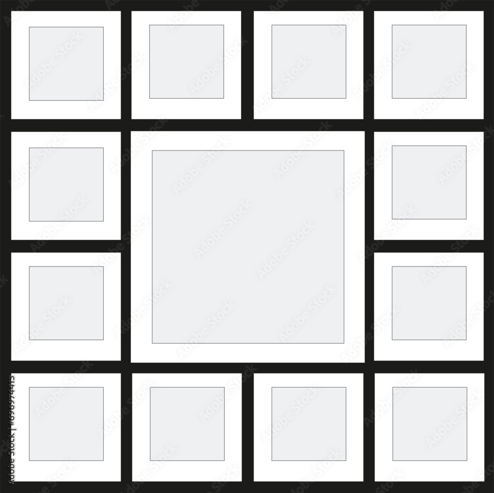 13 photo collage template. vector illustration, new collections Stock ...