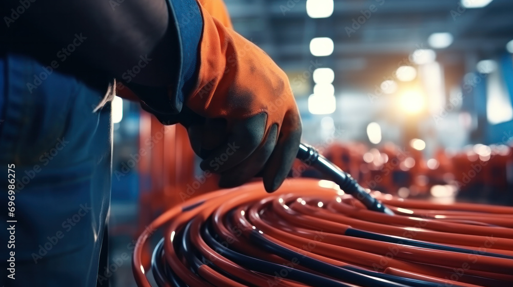 Power cables and instrument cables in cable trench for substa. High ...