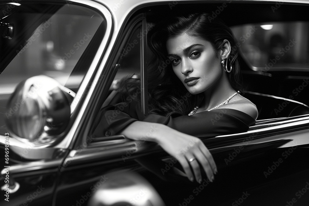 etro Elegance: A Captivating Black and White Photo of a French Model ...