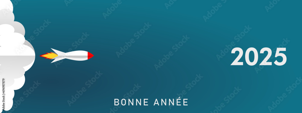 Bonne année - meilleurs vœux 2025 - vecteur pour affiche, bannière, salutation et célébration du ...
