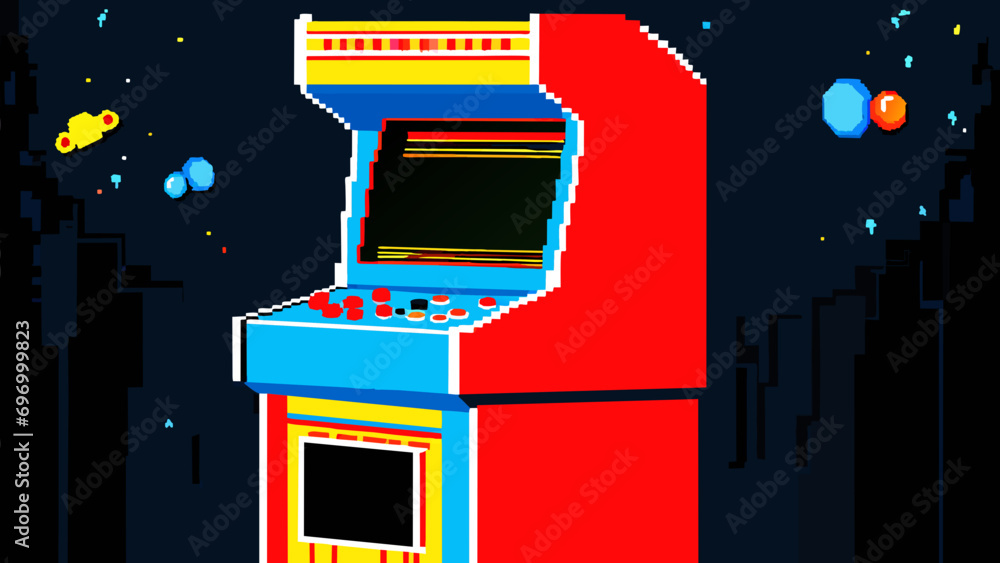 Retro arcade game pixel art. vektor icon illustation Stock Vector ...